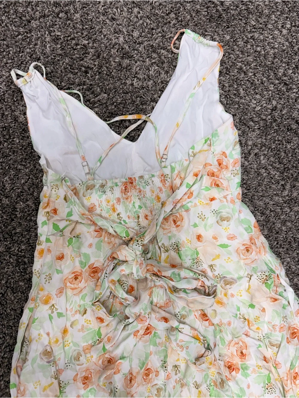 Pinkblush | Dresses | Pinkblush White Maxi Dress With Peach Floral ...